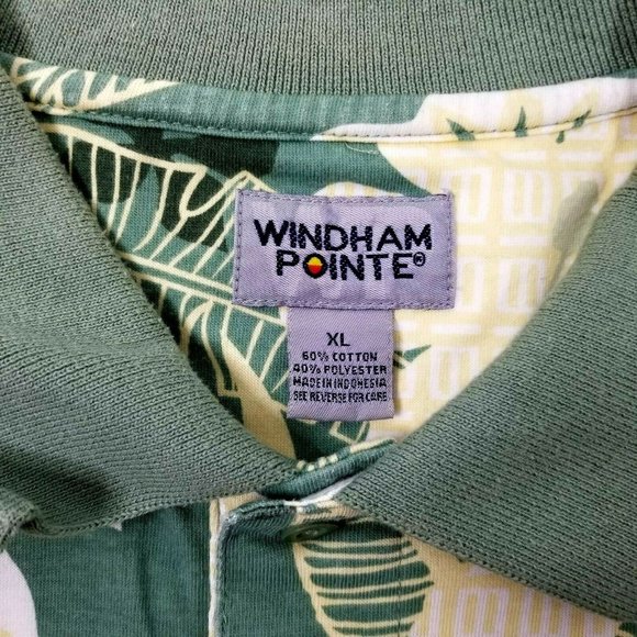 Windham Pointe | Shirts | Polo Shirt Greenpale Yellow Tropical N3 100p | Poshmark